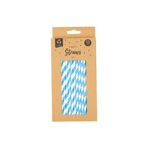 50 Pack Biodegradable Paper Drinking Straws Eurogiant